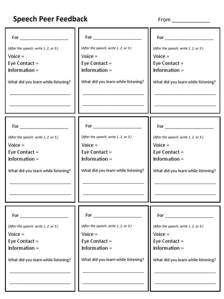 Speech Peer Feedback: From | PDF | Human Communication | Cognition