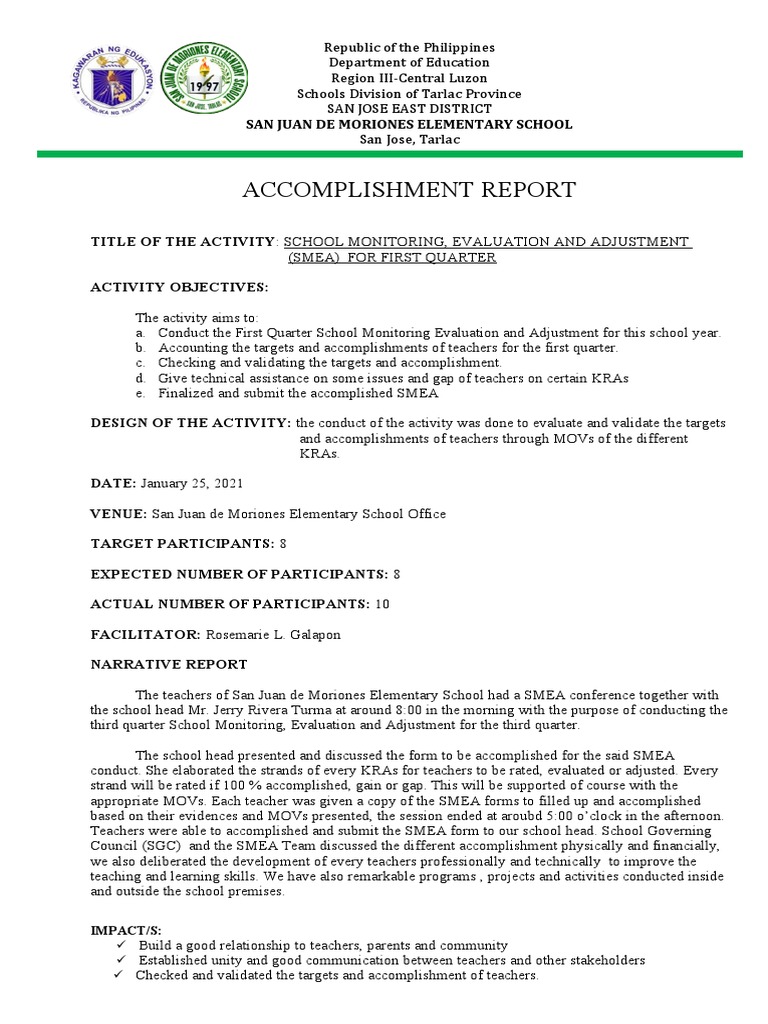 Smea Activity Completion Report | PDF | Cognition | Learning