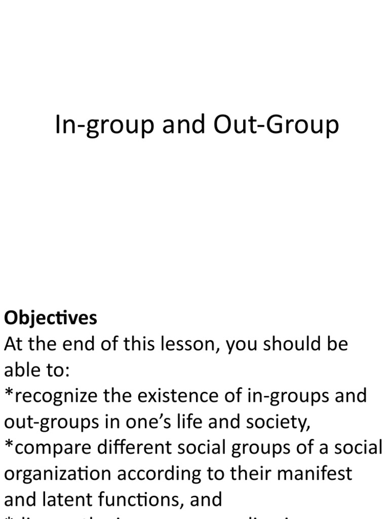 Understanding Social Groups: Exploring In-Groups, Out-Groups, and ...