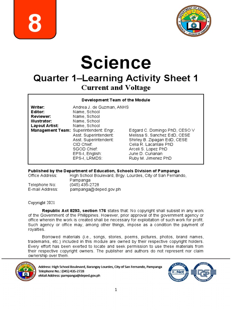 Science: Quarter 1-Learning Activity Sheet 1 | PDF | Series And ...