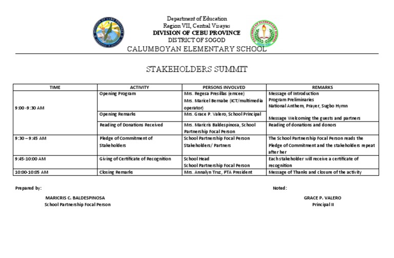 Stakeholders Summit Program Overview | PDF