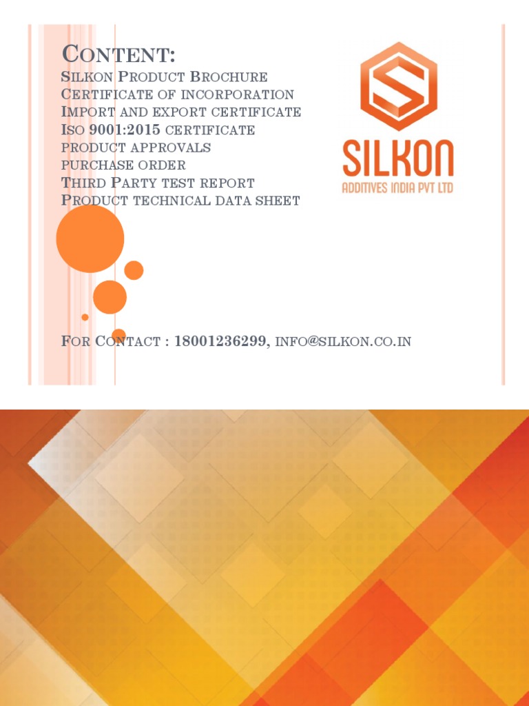 Silkon Micro Silica Product Brochure | PDF | Concrete | Cement