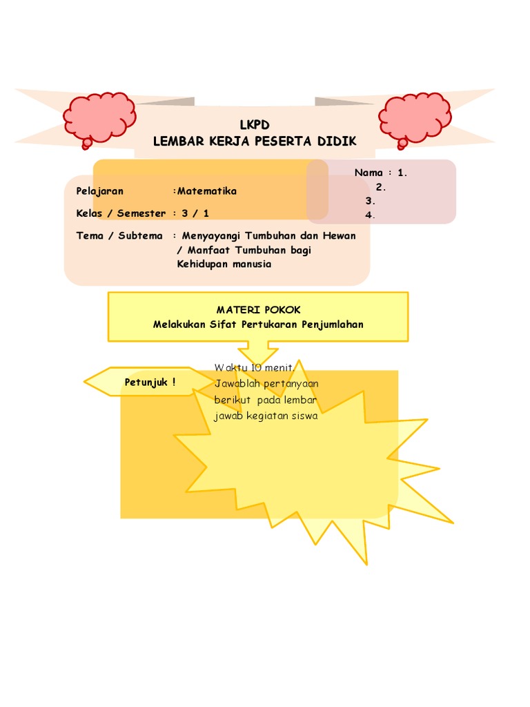 LKPD Kelas 3 Tema 2 Subtema 1 Pembelajaran 6 | PDF