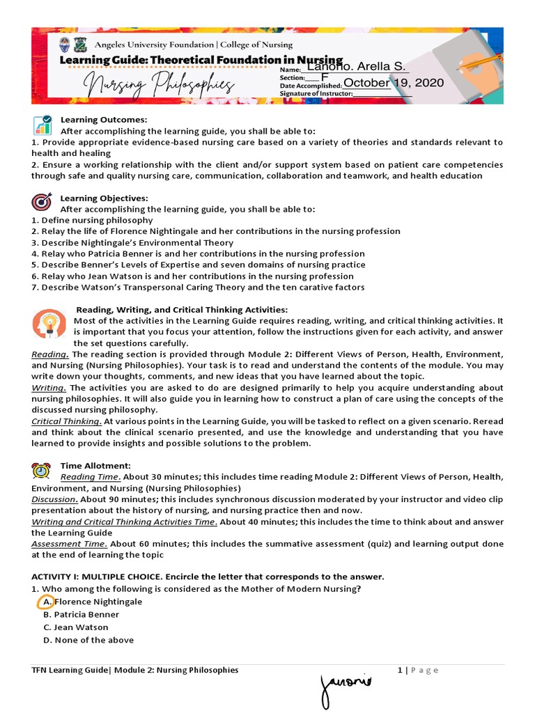 Module 2 Learning Guide | PDF | Nursing | Expert