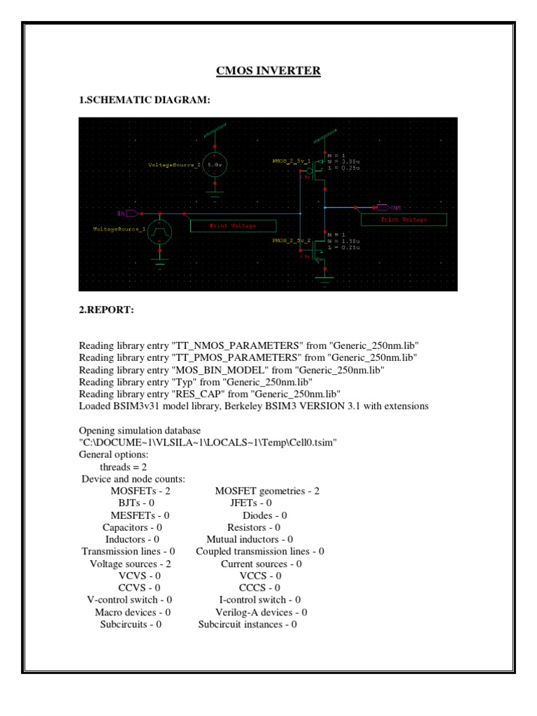 Tanner Lab Record | PDF | Spice | Mosfet
