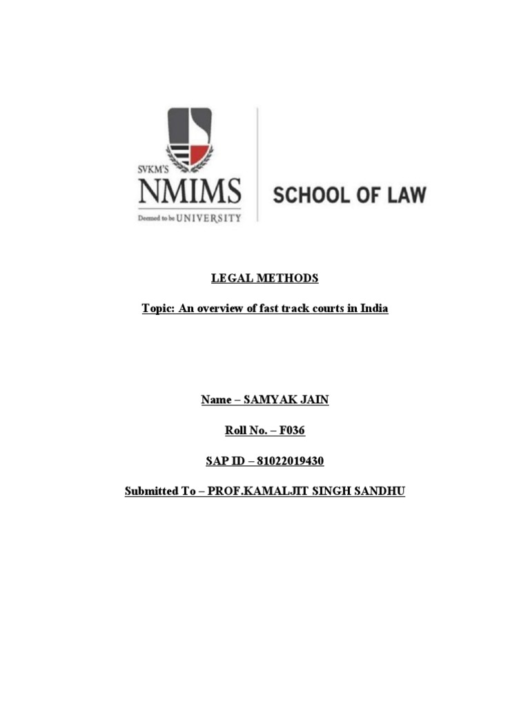 An Overview of Fast Track Courts in India: Addressing Research ...