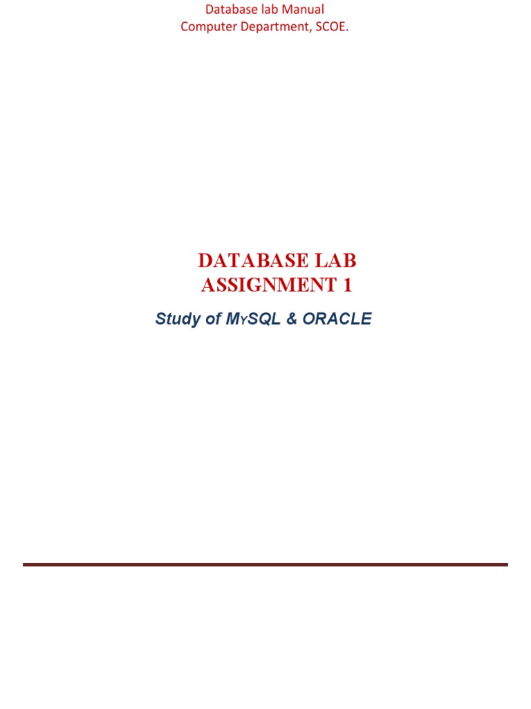 Database Lab Assignment 1: Study of M SQL & Oracle | PDF | Relational Database | Databases