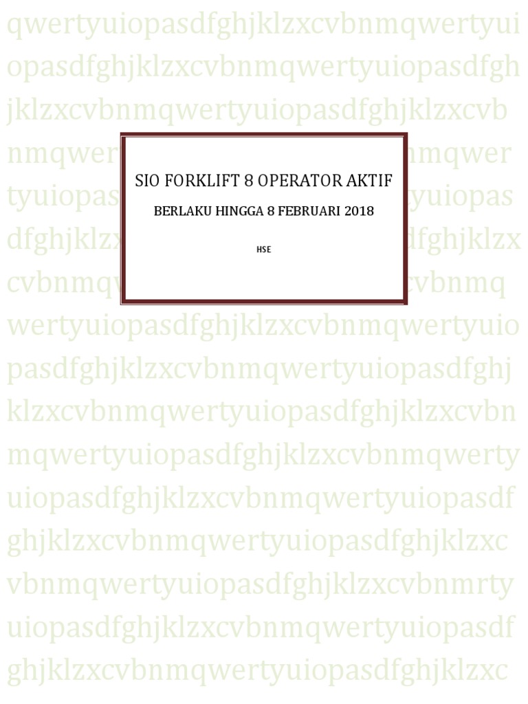 Sio Forklift 8 Operator Aktif | PDF