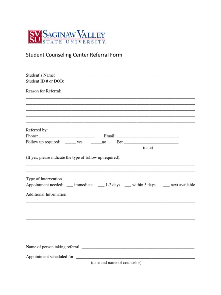 Student Counseling Referral Form | PDF