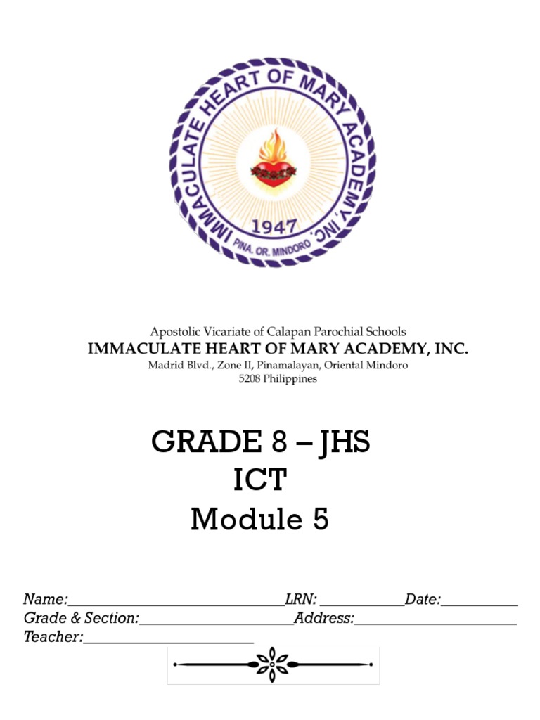 Grade 8 - Jhs ICT: Learning Module in Ict 8 S.Y. 2020-2021 | Download ...