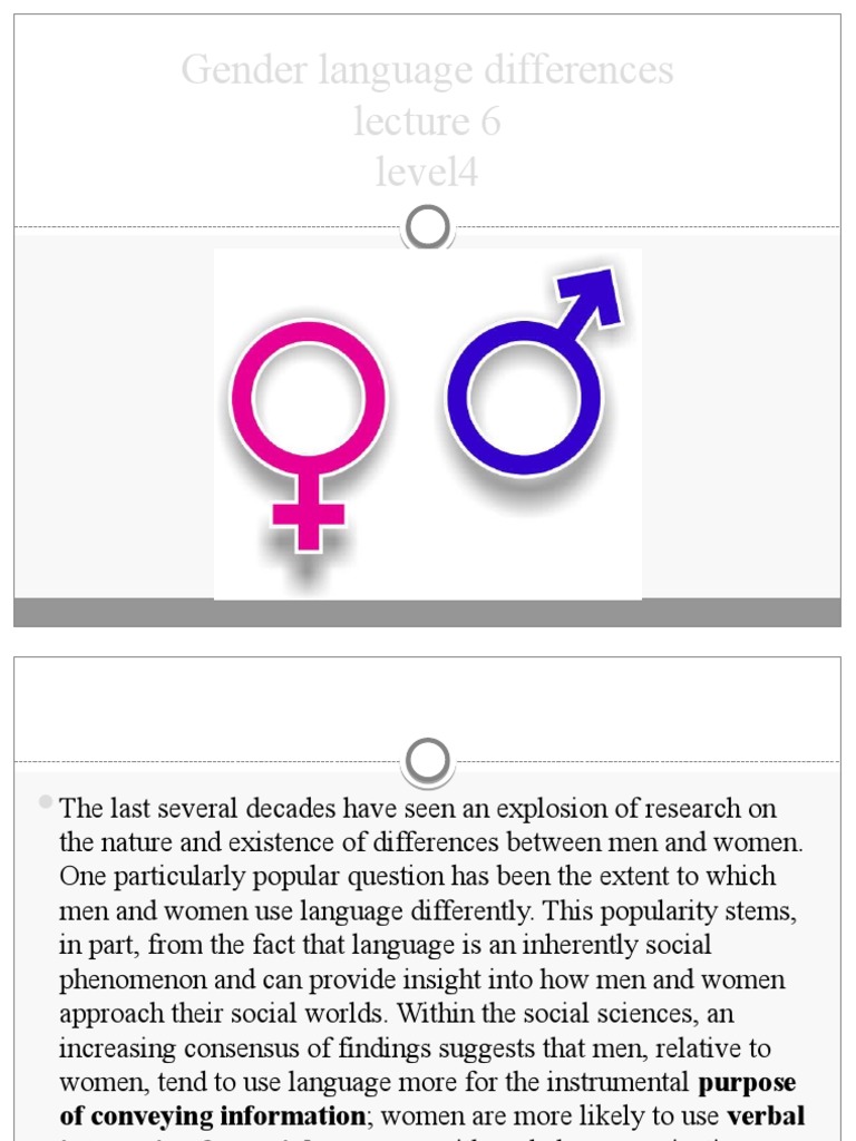 Gender Language Differences | PDF | Communication | Nonverbal Communication
