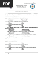 Intro To Religion With Answer Key and TOS | PDF | God | Abrahamic Religions