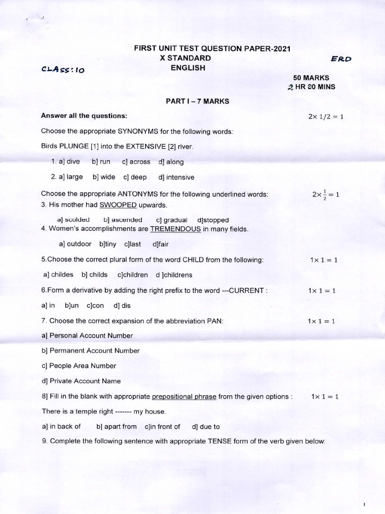 10 Th English Pdf
