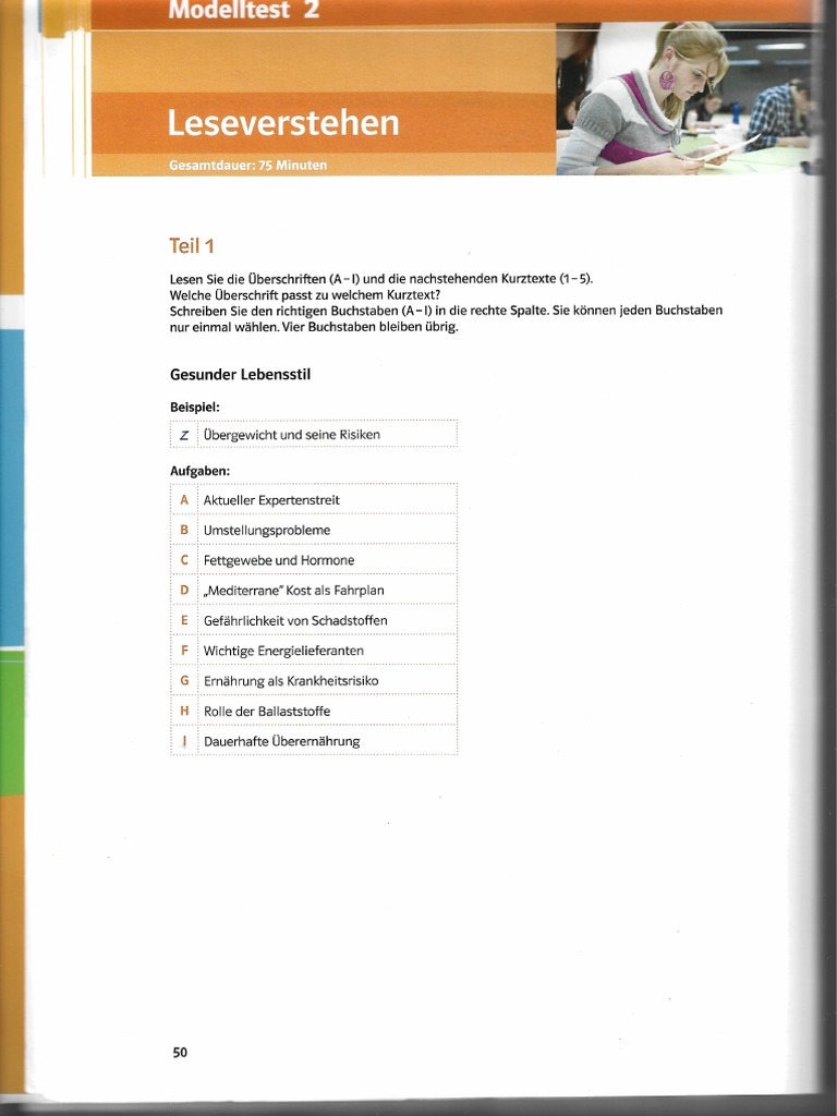 DSD II Modelltest 2 - Leseverstehen | PDF