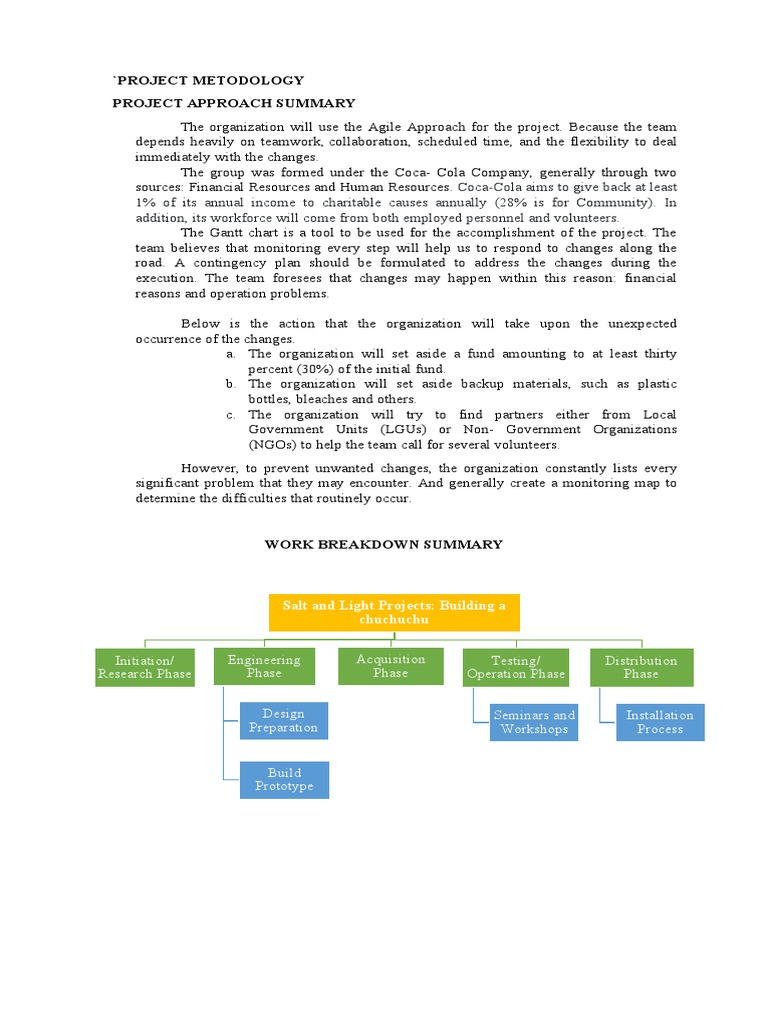 'Project Metodology Project Approach Summary | PDF