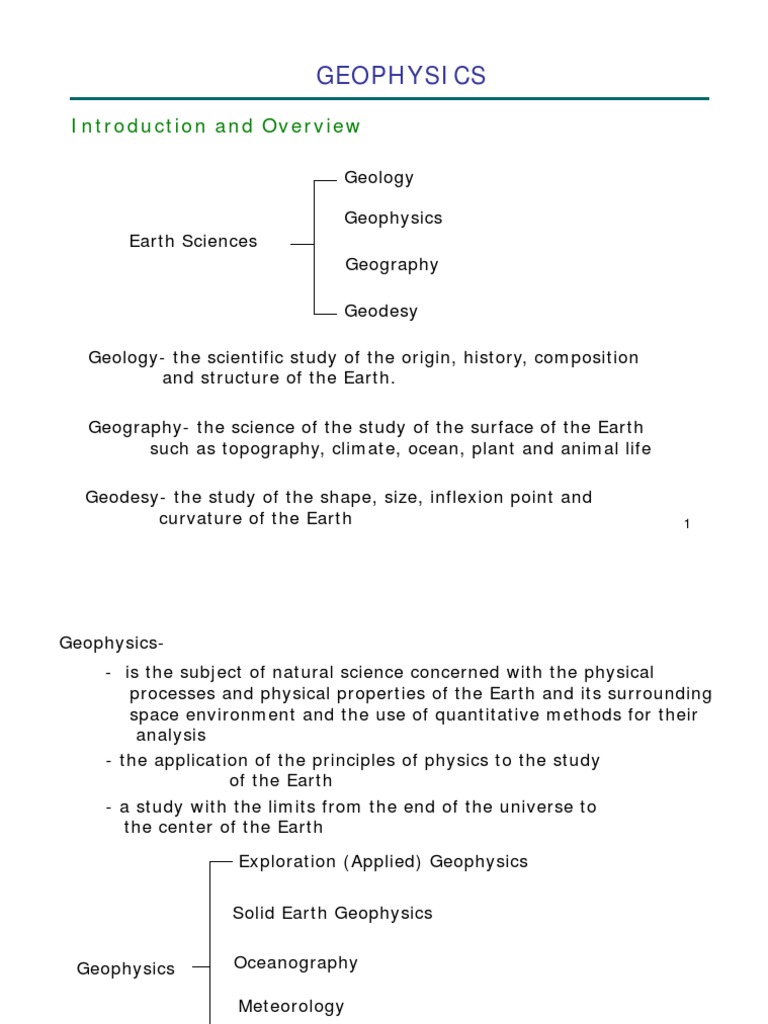 Geophysics: Introduction and Overview | PDF | Geophysics | Applied And ...