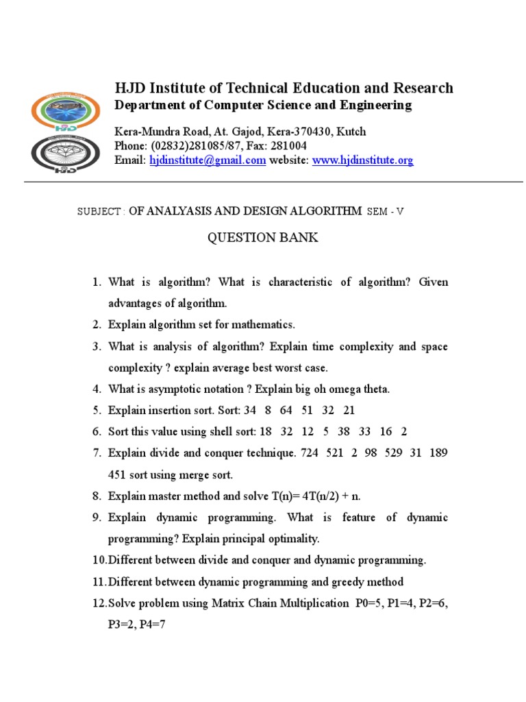 ADA Question Bank | PDF | Teaching Methods & Materials