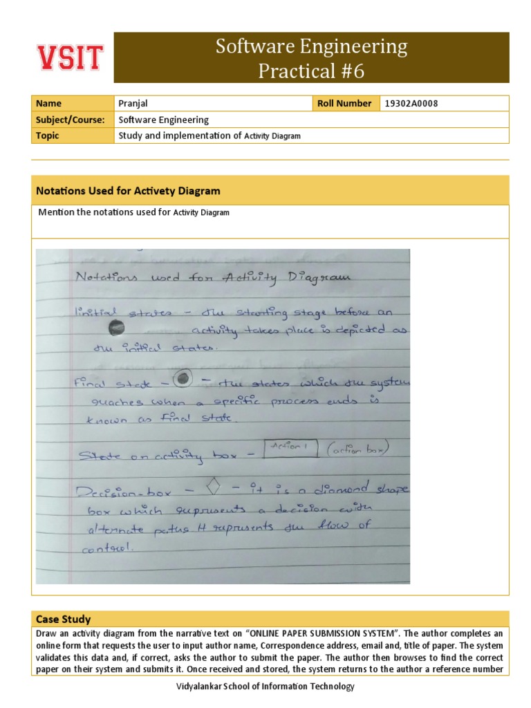 Software Engineering Practical #6: Notations Used For Activety Diagram ...
