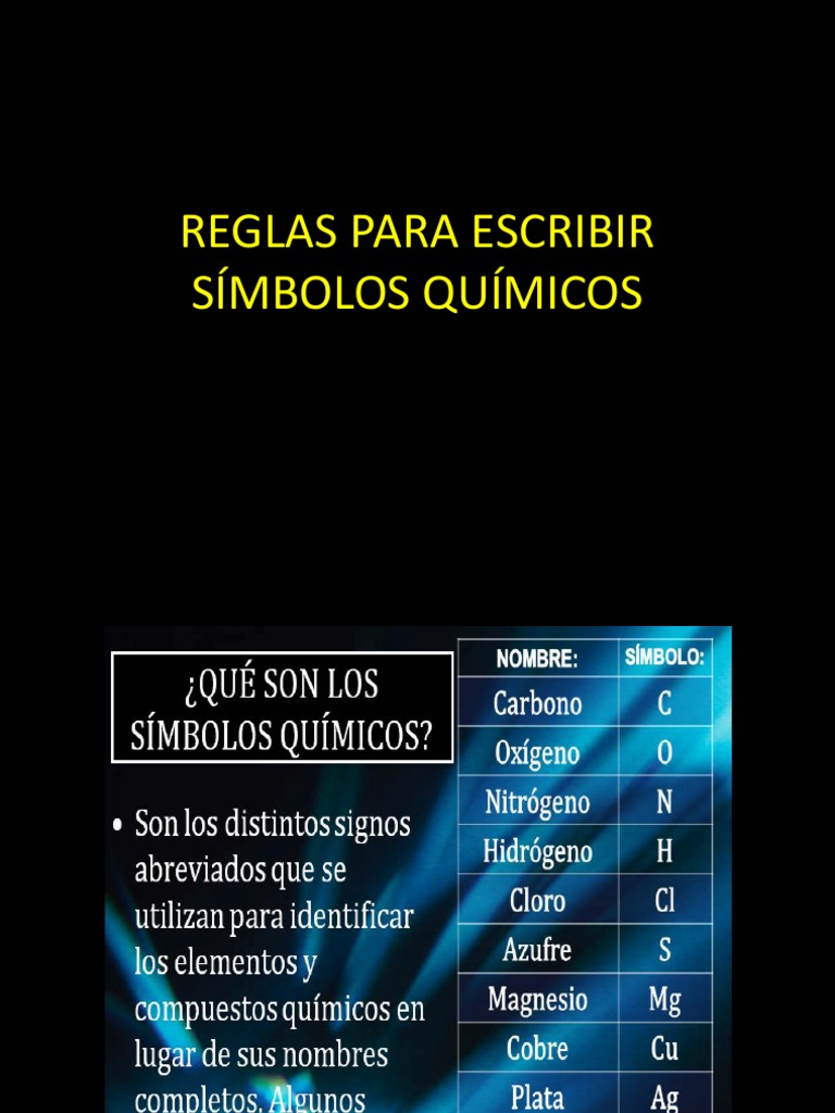 Reglas para Escribir Símbolos Químicos | PDF