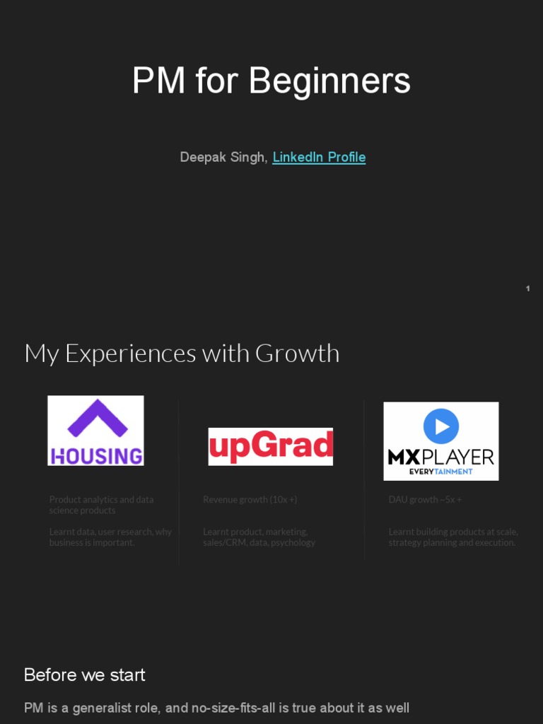 Product Management For Beginners | PDF | Analytics | Business