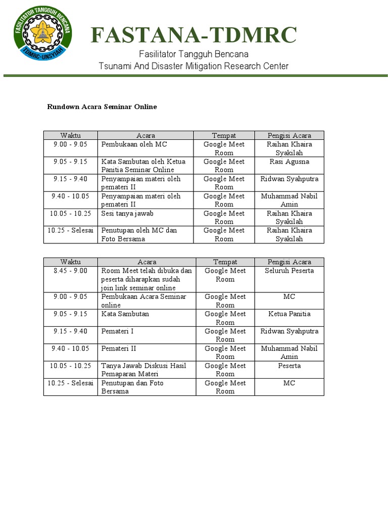 Rundown Seminar Online | PDF