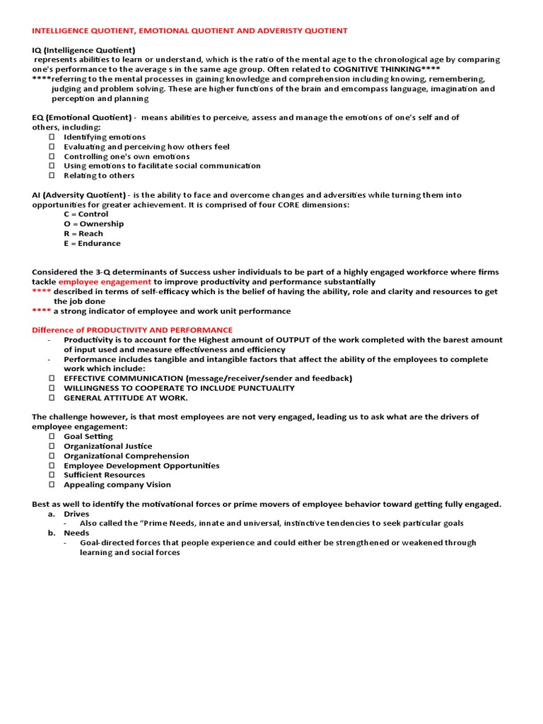 Addendum.... Intelligence Quotient | PDF | Motivation | Motivational
