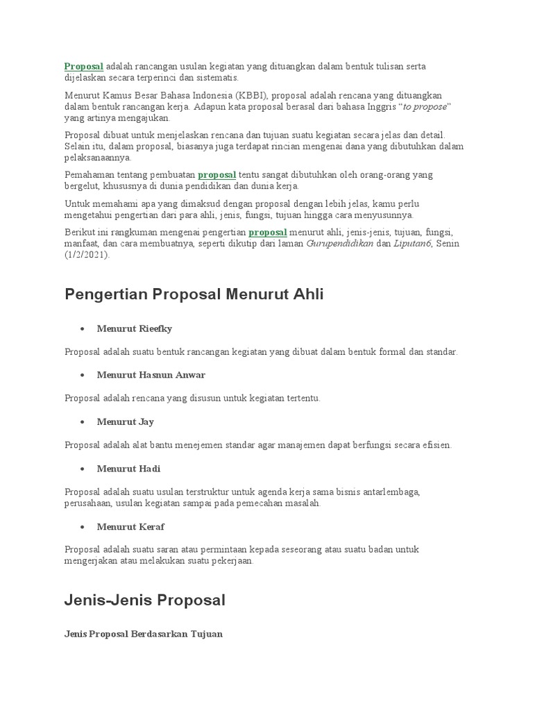 Materi - Proposal 1 | PDF