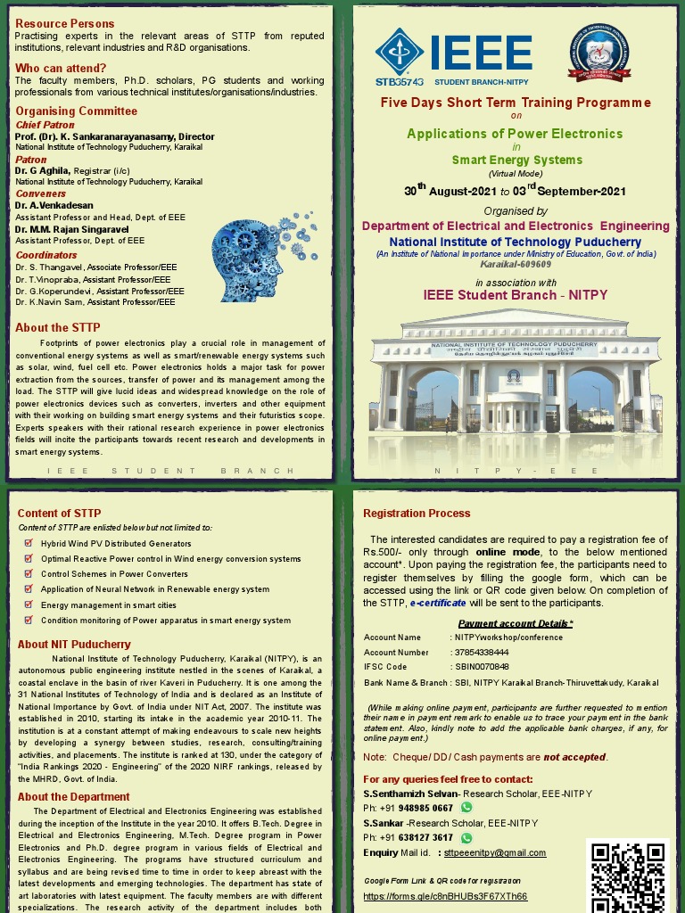 Five Days Short Term Training Programme: Applications of Power ...