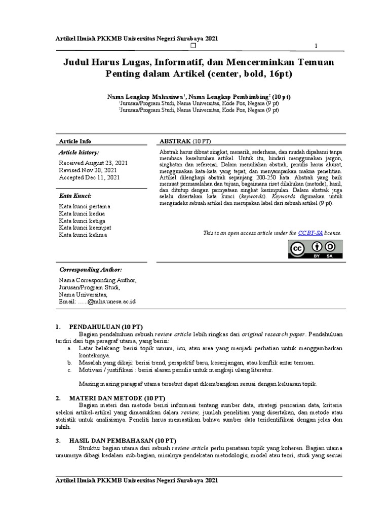 Template Artikel Ilmiah | PDF