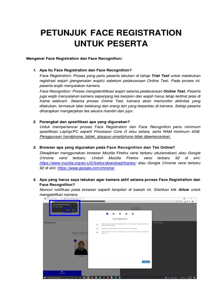 Panduan Face Registration dan Recognition | PDF