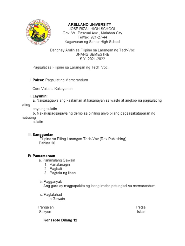 Aralin#12 Pagsulat NG Memorandum | PDF