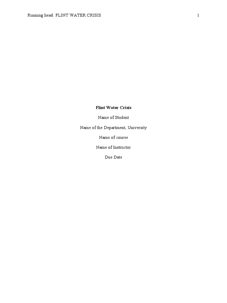 Flint Water Crisis: A Public Health Disaster | PDF | Flint Water Crisis ...