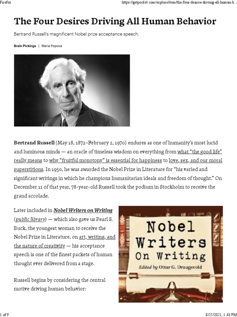 The Four Desires Driving All Human Behavior | PDF | Love | Psychology