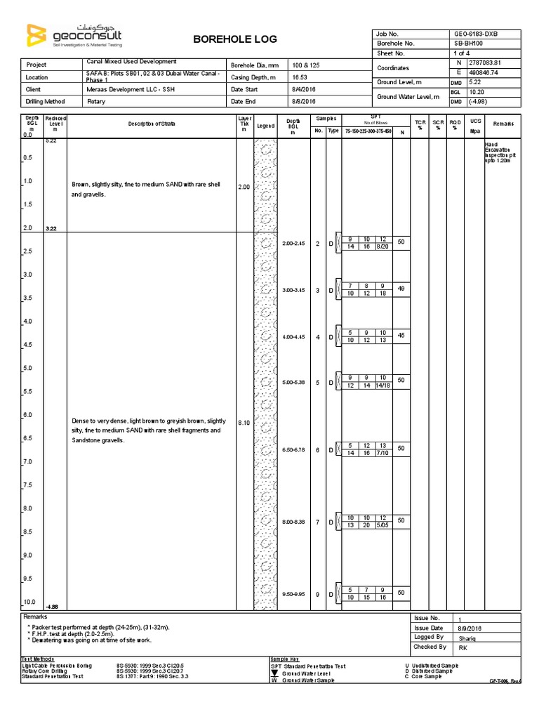 gINT Sample BH LOGS | Download grátis PDF | Sandstone | Geology