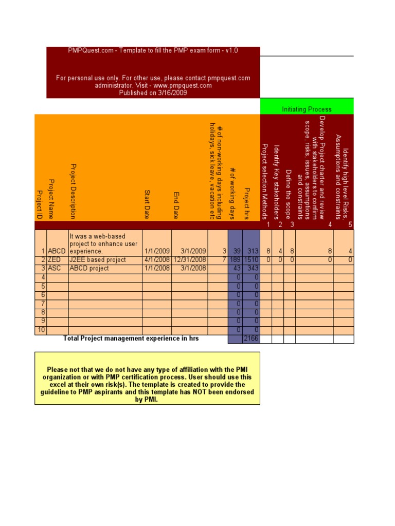 PMP Form Template v1.0 | PDF | Human Resources | Accountability