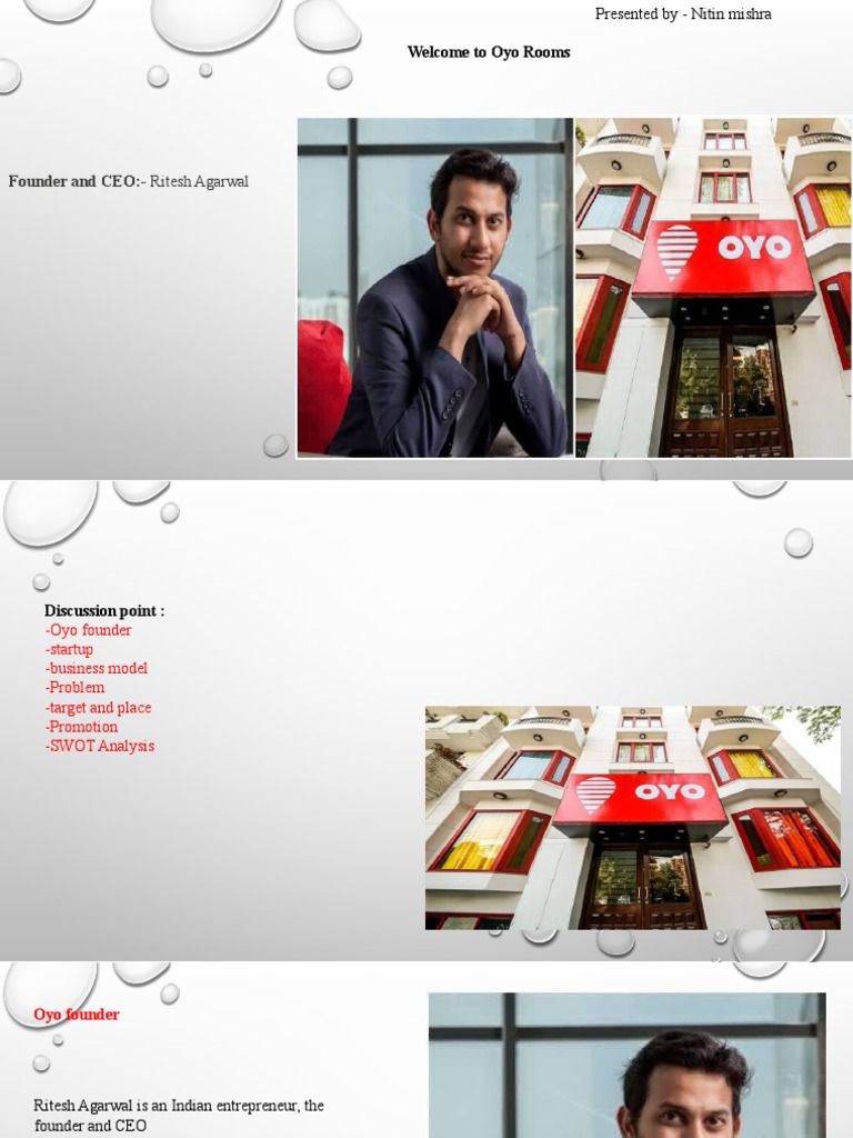 Welcome To Oyo Rooms: Founder and CEO:-Ritesh Agarwal | PDF | Business ...