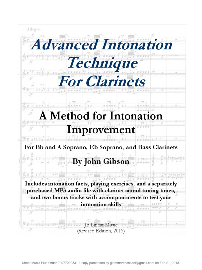 Advanced Intonation Technique For Clarinets | PDF | Cent (Music ...