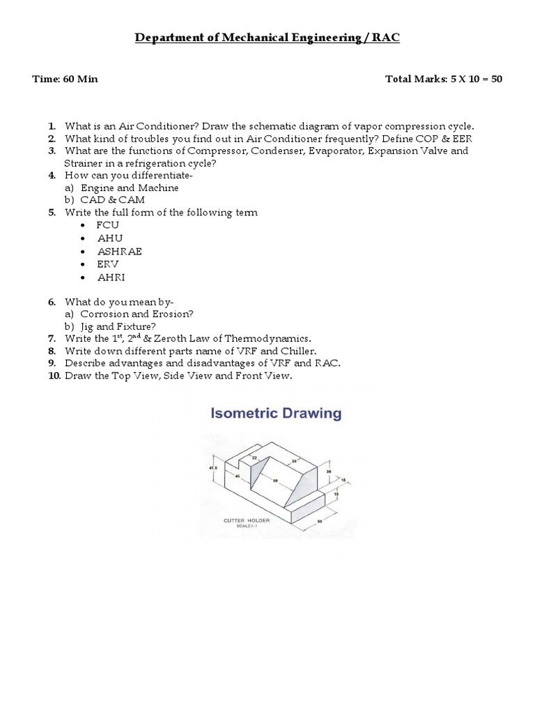 Department of Mechanical Engineering / RAC | PDF