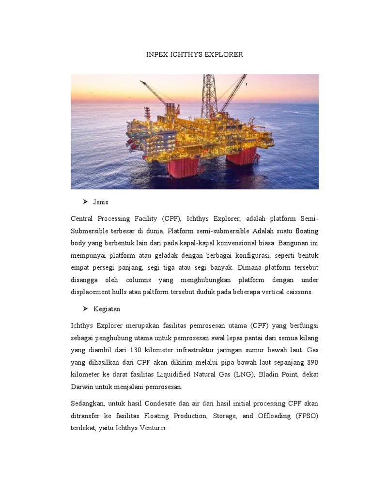 Ichthys Explorer: Platform Gas Terbesar | PDF
