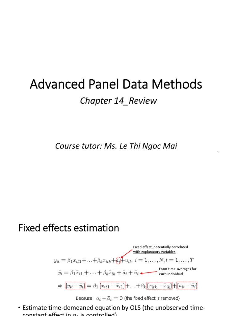 Review 14 - Advanced Panel Data Methods | PDF | Fixed Effects Model ...