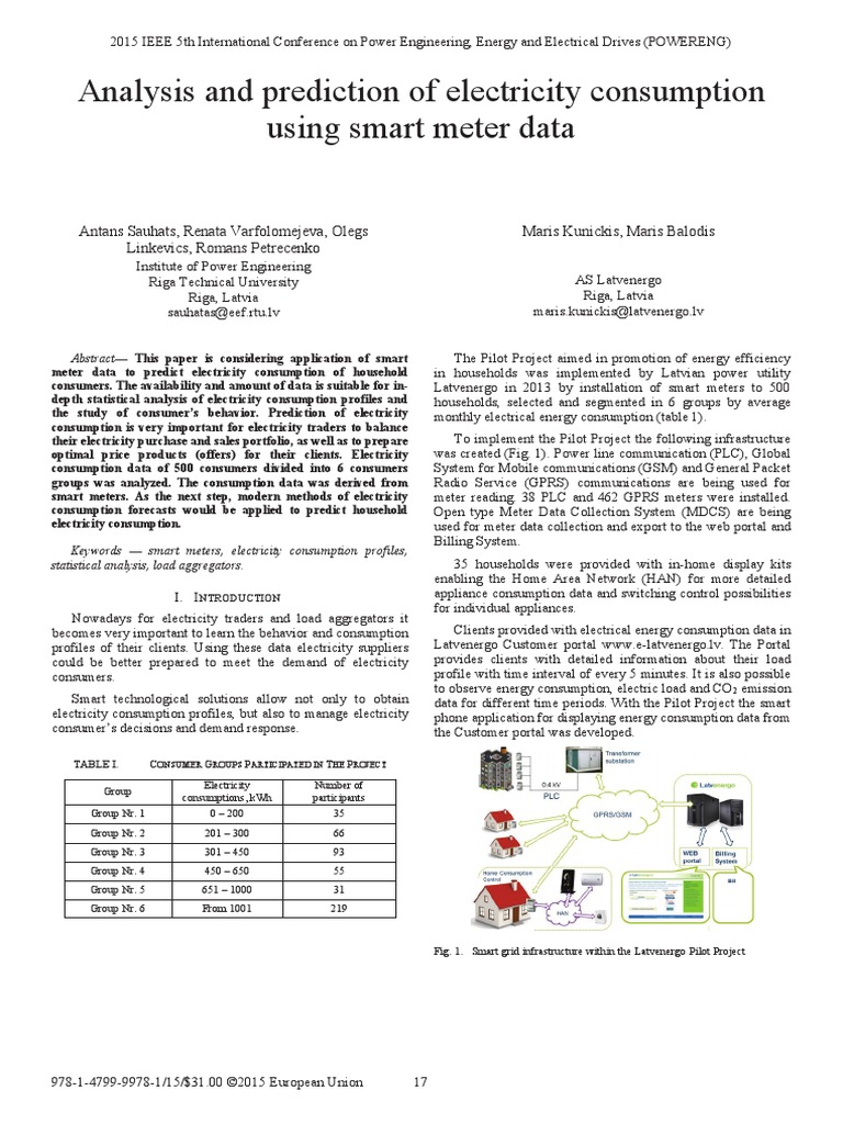 Analysis and Prediction of Electricity Consumption Using Smart Meter ...