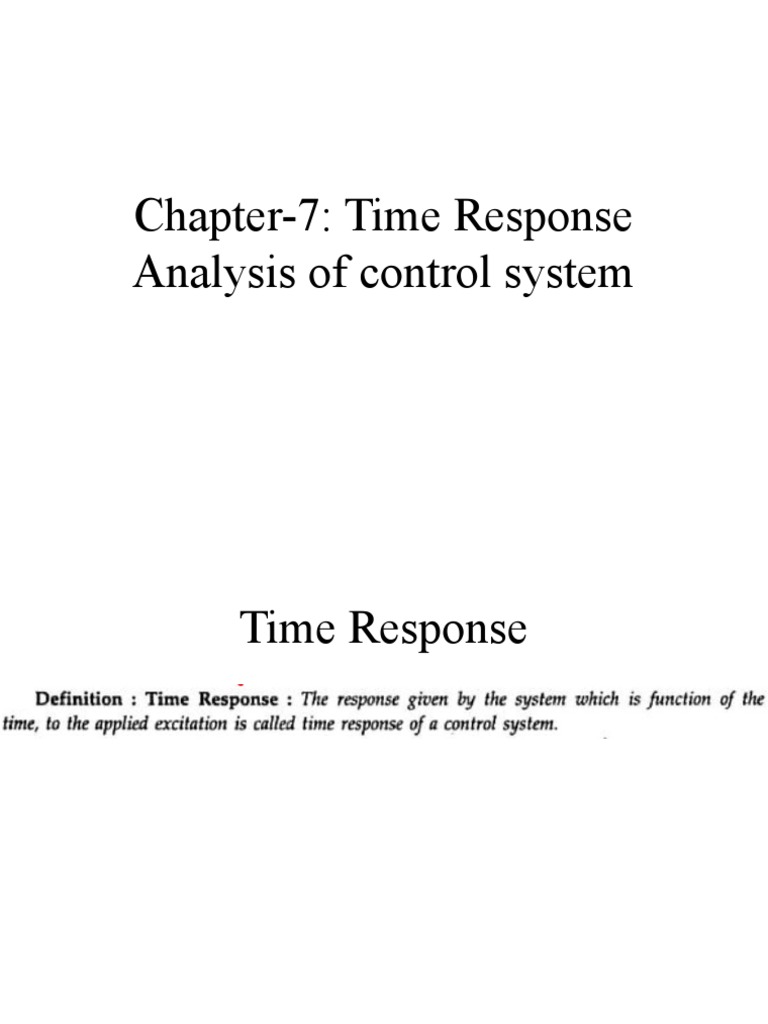 Chapter-7 Time Response Analysis of Control System | PDF