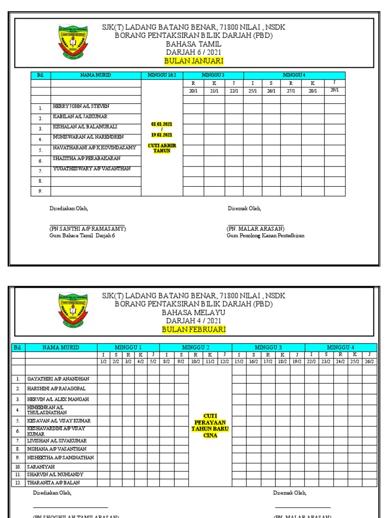 Borang PBD 2021 | PDF