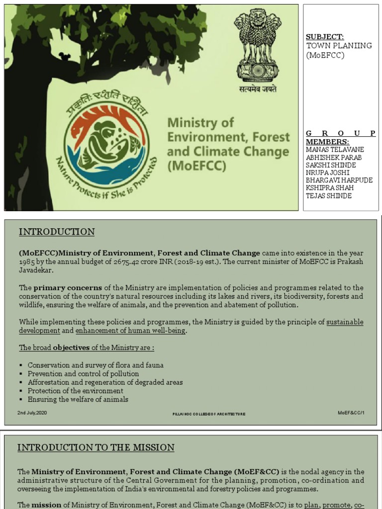 Town Planiing (Moefcc) : Subject | PDF | Forestry | Air Pollution