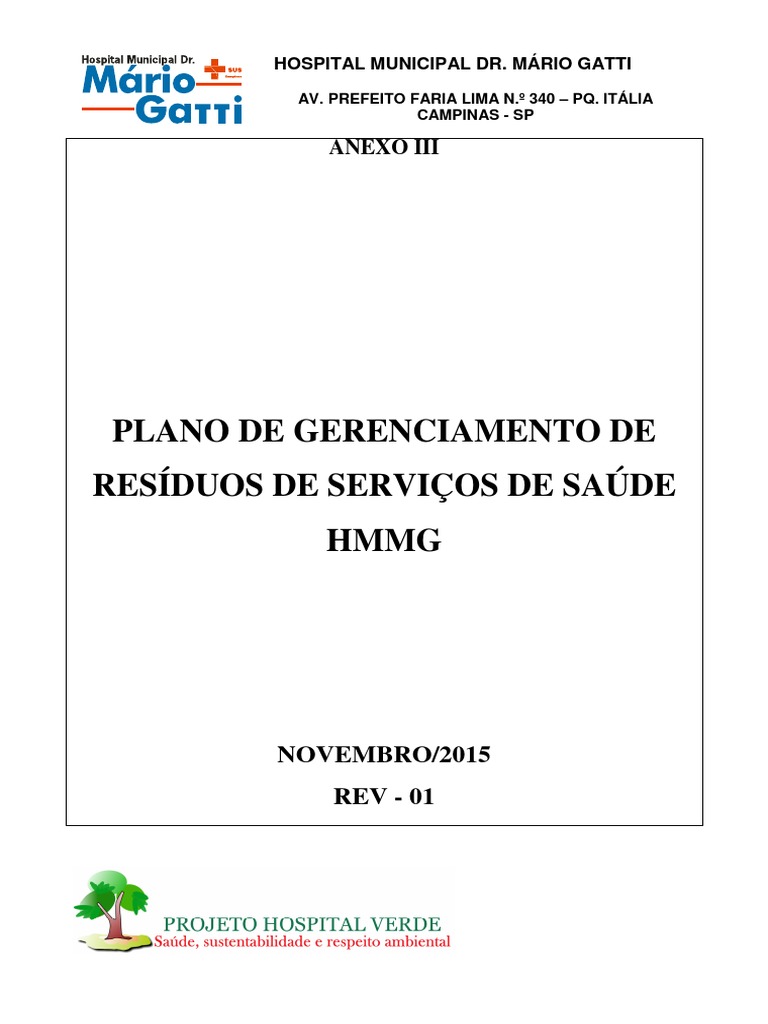 PGRS do Hospital Mário Gatti | PDF | Materiais