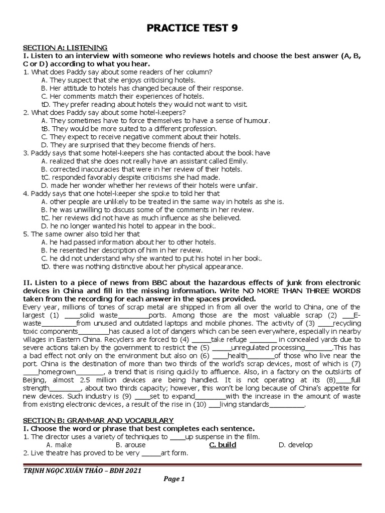 Practice Test A3 | PDF