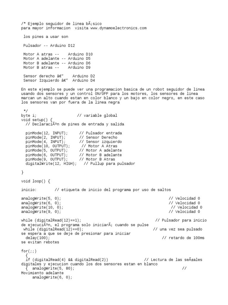 Seguidor de Linea | PDF | Arduino | Ciencias de la Computación