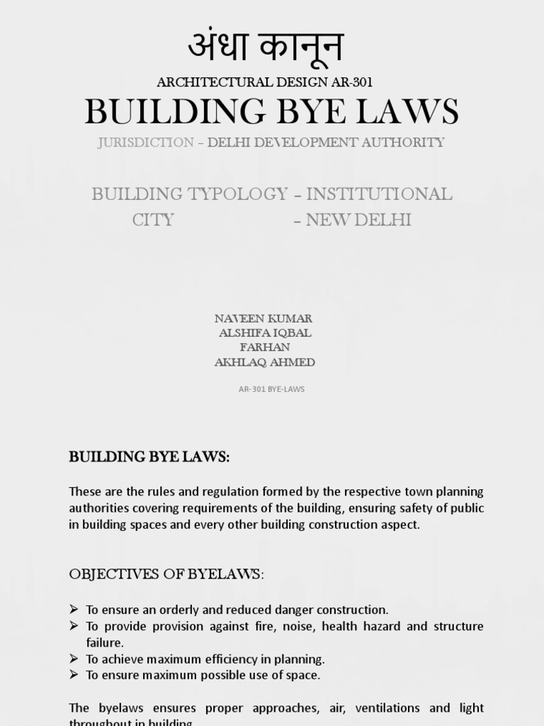 Building Bye Laws | PDF | Economic Sectors