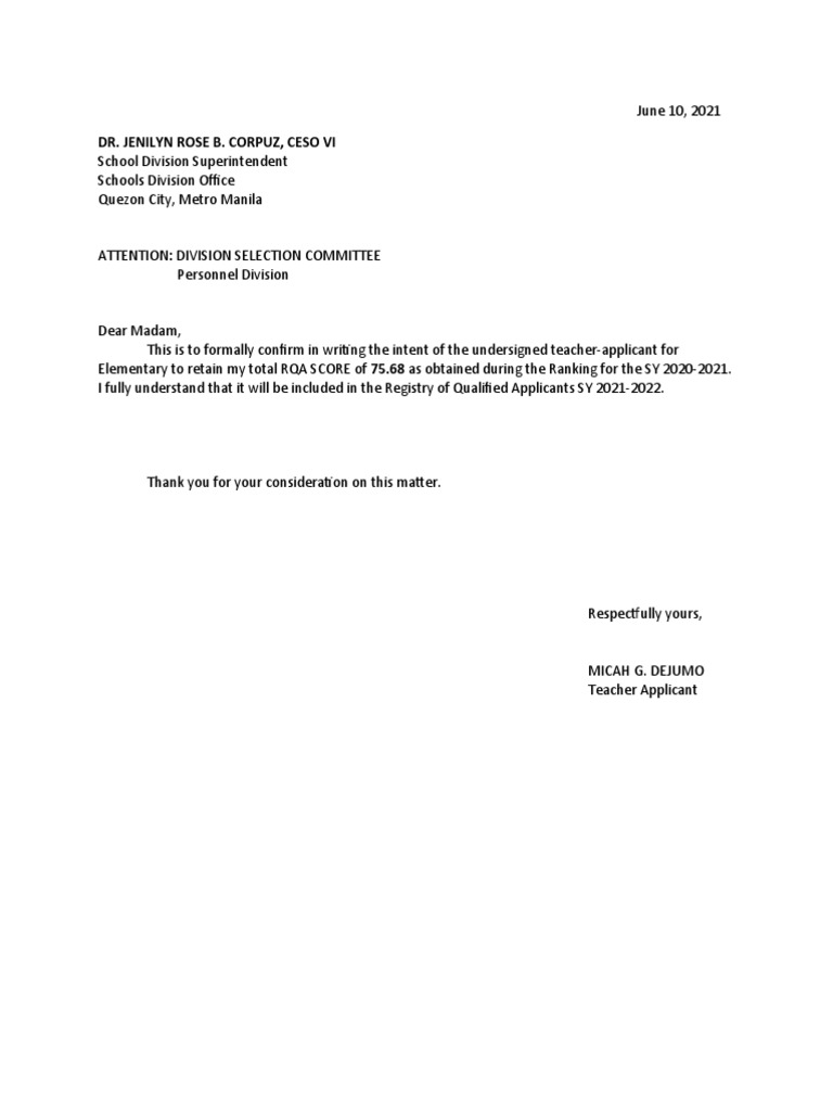 Retained Letter | PDF