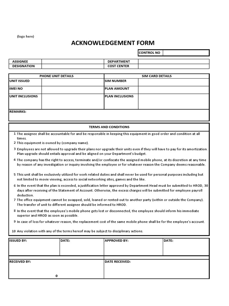 Company Phone Accountability Form | PDF